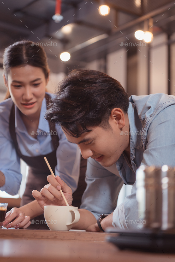 Before competing in the championship level coffee brewing competition ...