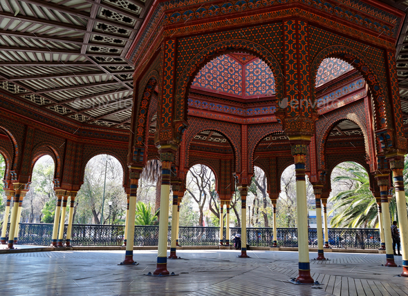 Beautiful interior of the Morisco kiosk with intricate design in ...