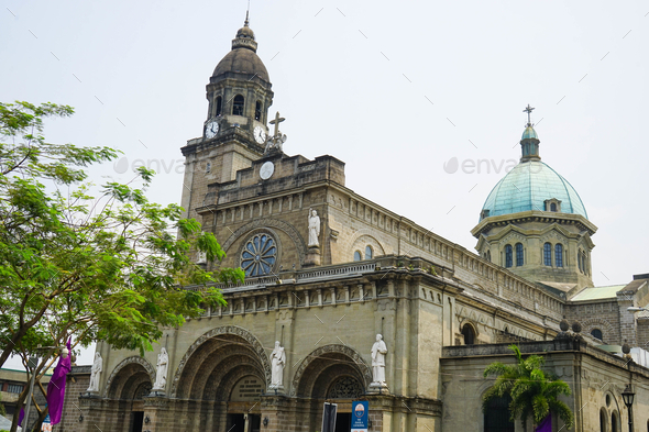 Dome of the Manila Cathedral, in Manila, The Philippines Stock Photo by wirestock