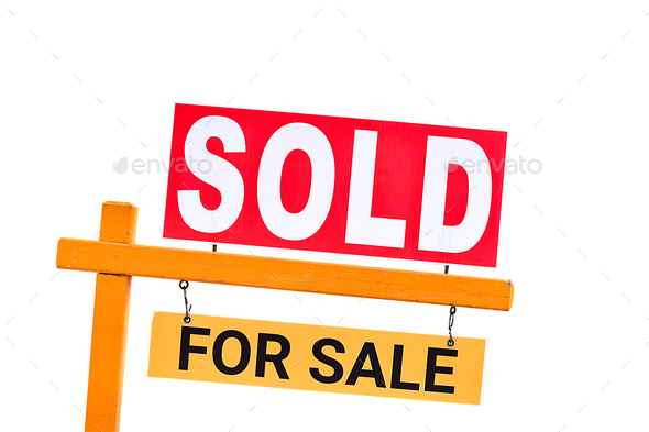 House For Sale Sold sign isolated cutout Stock Photo by JulieAlexK