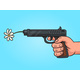 Gun Shoots Flower Pop Art Vector Illustration, Vectors | GraphicRiver