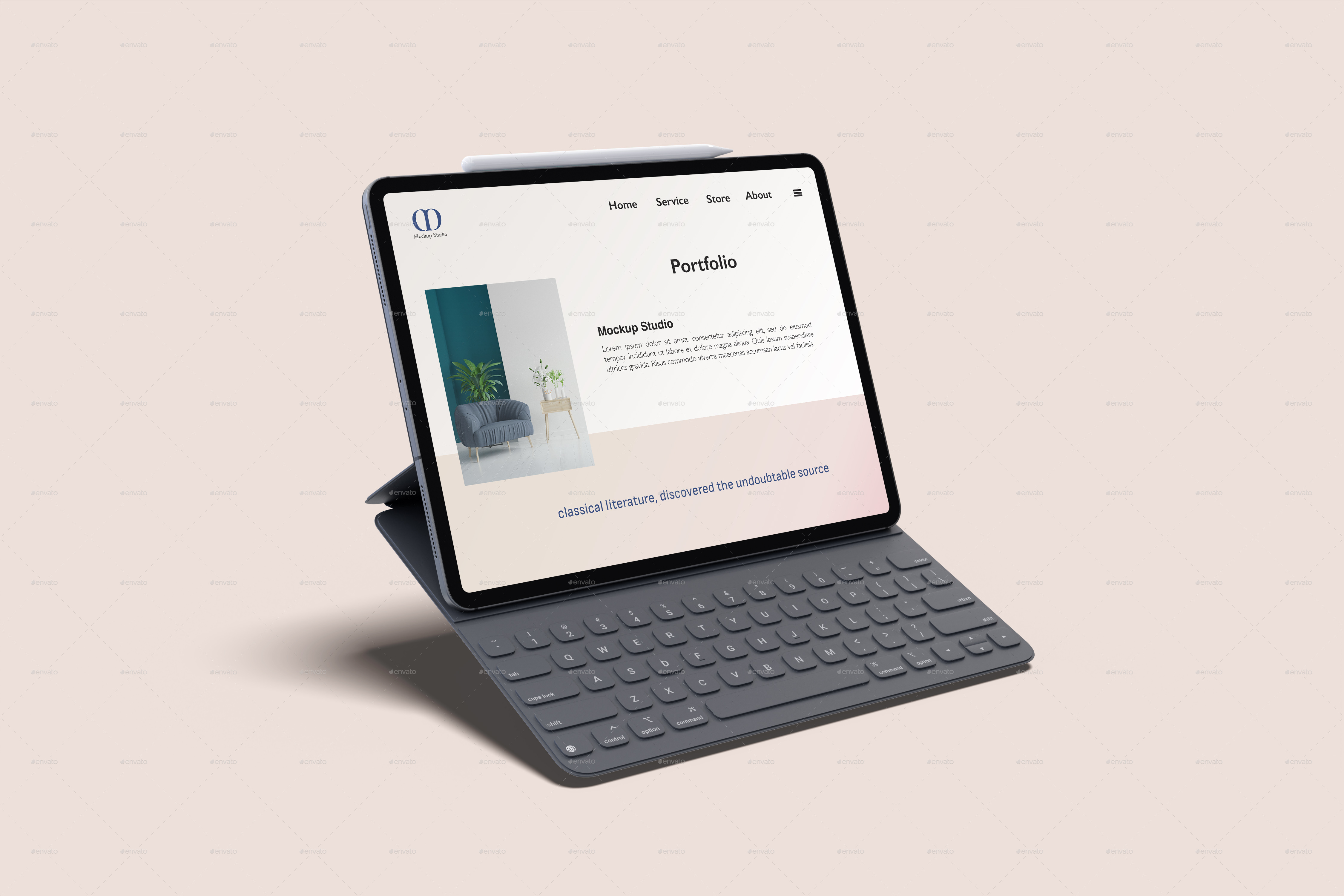 Tablet screen with Keyboard Mockup, Graphics | GraphicRiver