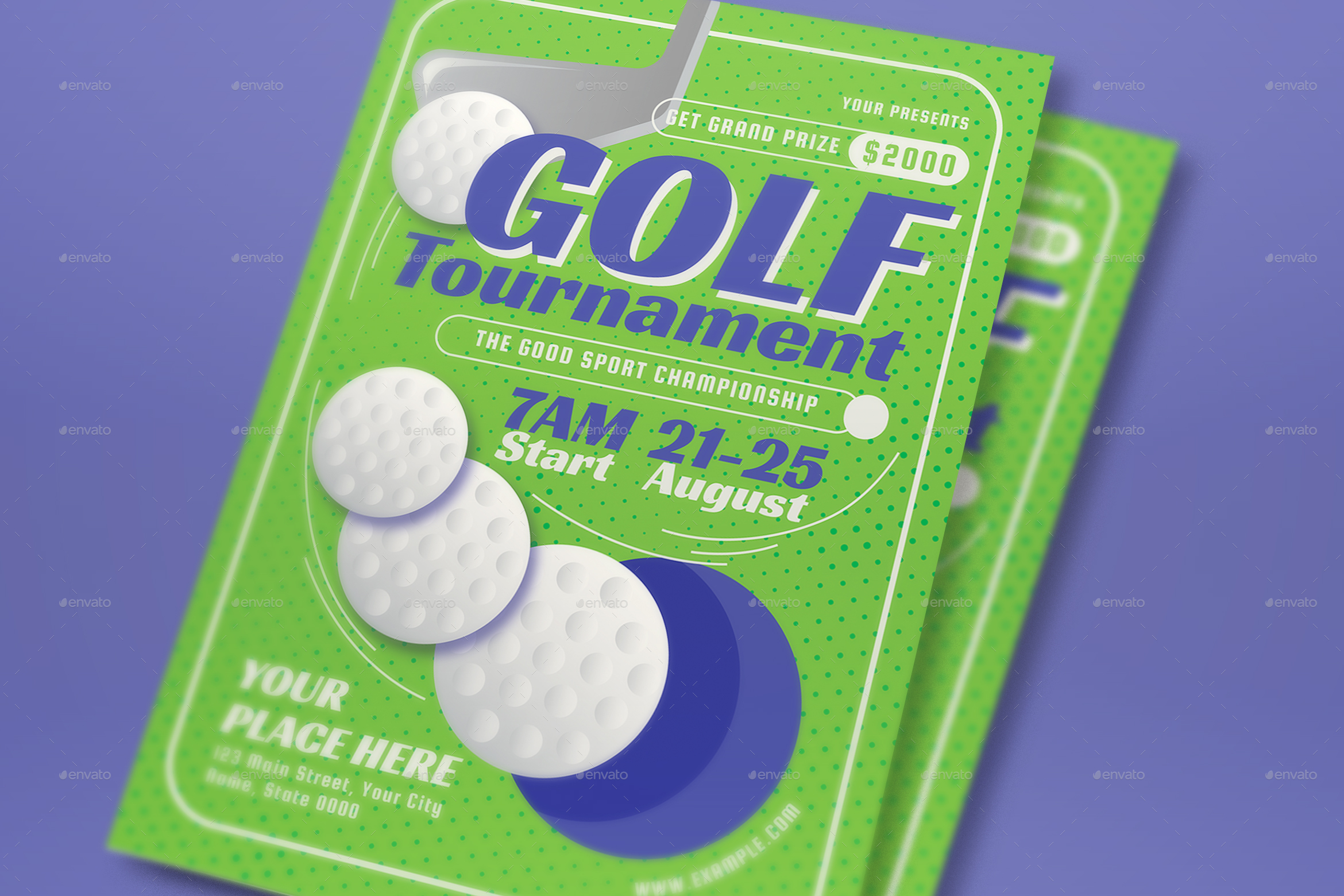 Green Modern Golf Tournament Flyer Set, Print Templates | GraphicRiver
