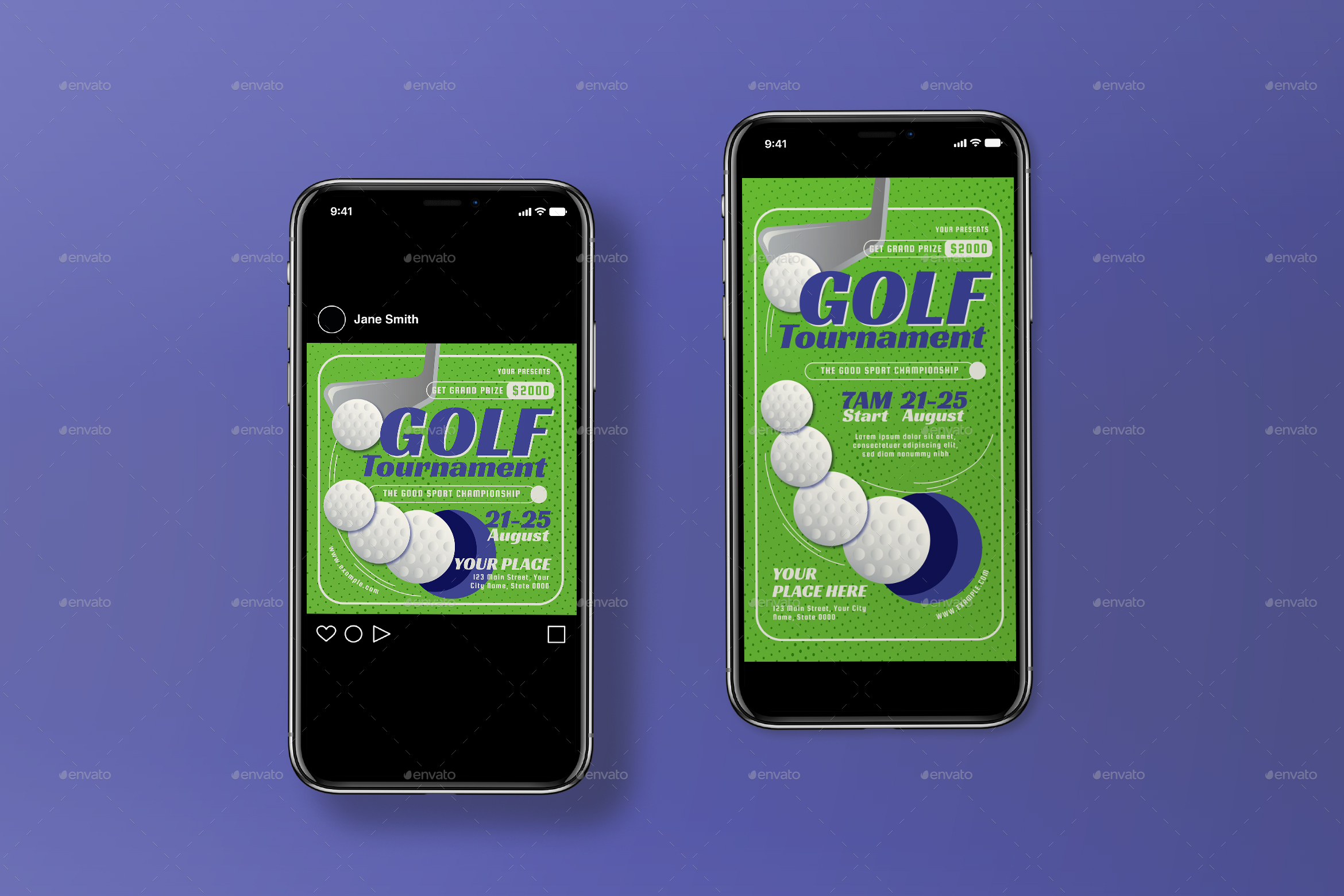 Green Modern Golf Tournament Flyer Set, Print Templates | GraphicRiver