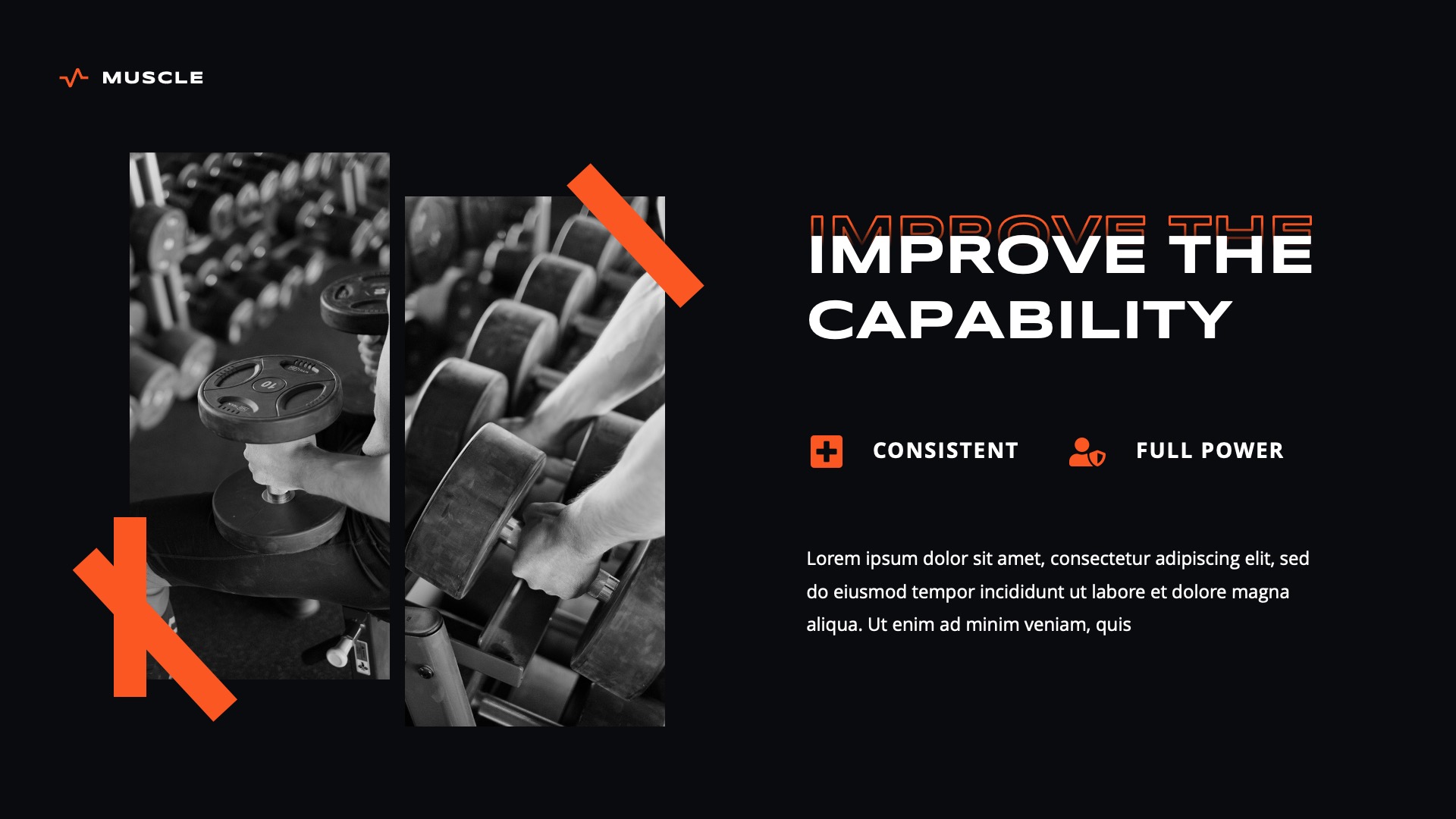 Muscle - Gym and Fitness Presentation Keynote, Presentation Templates