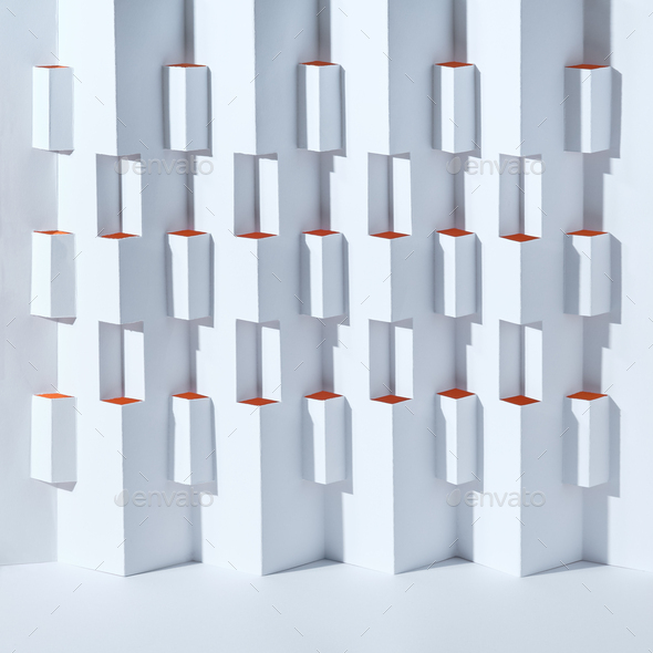 Abstract geometric background. Folded paper textured pattern. Kirigami ...