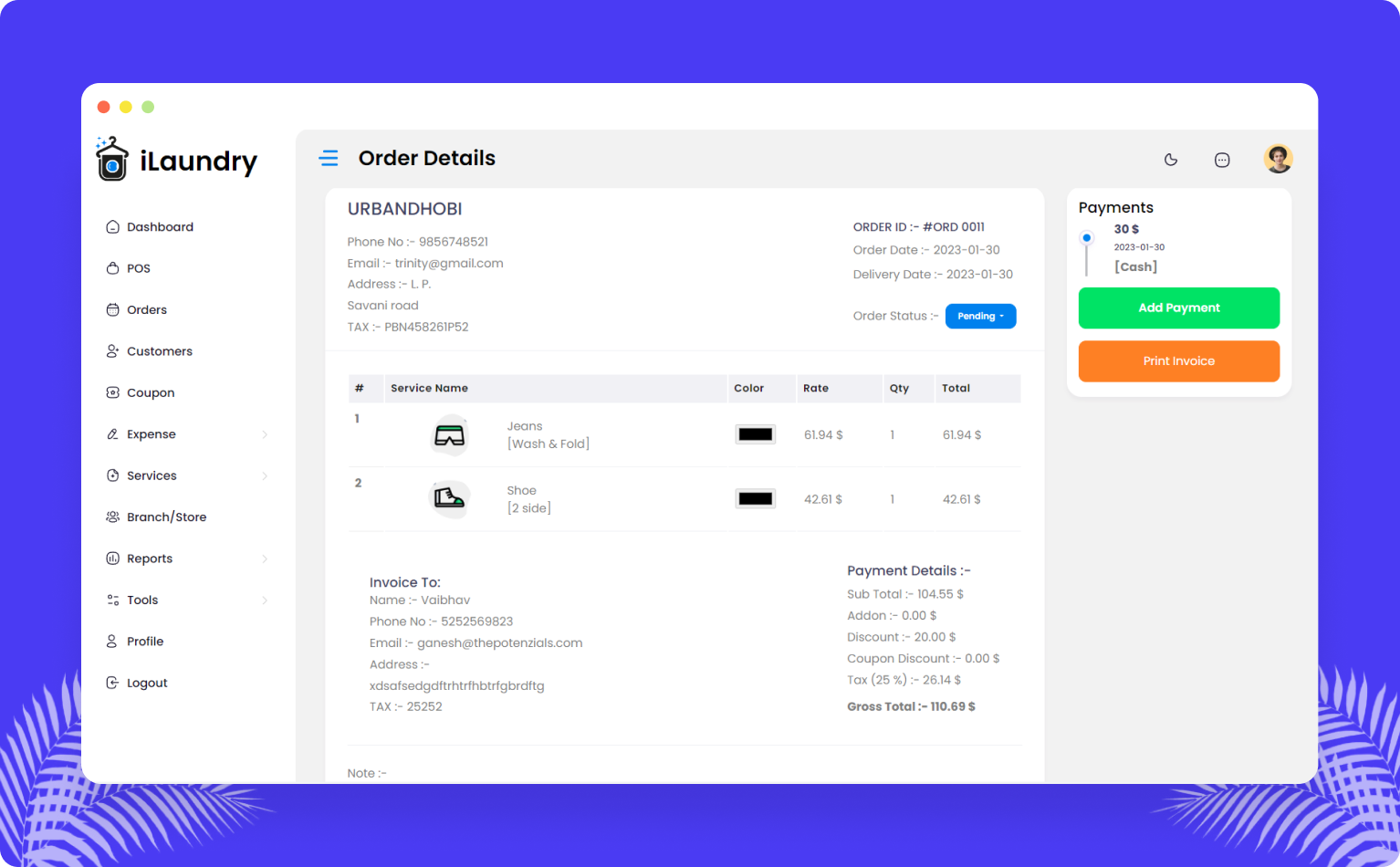 iLaundry : Dry Cleaning & Laundry Service Booking with POS | Single ...