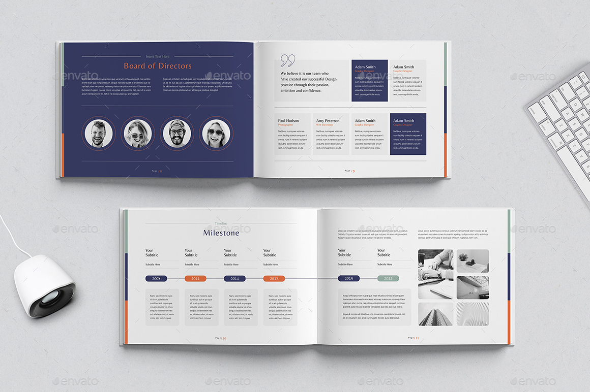 Annual Report Landscape | Word & InDesign, Print Templates | GraphicRiver