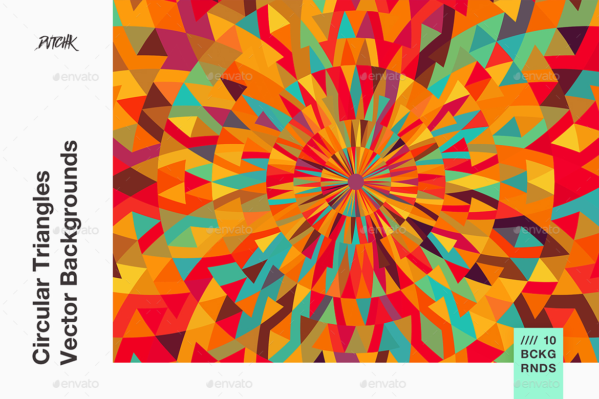 Circular Triangles Vector Backgrounds, Graphics | GraphicRiver