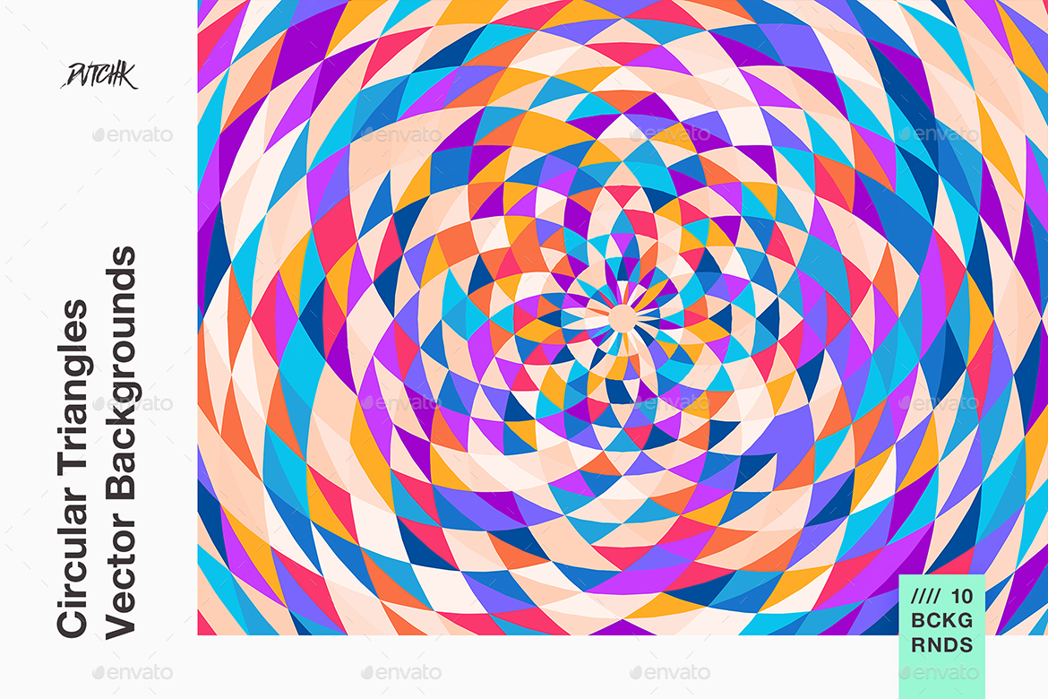 Circular Triangles Vector Backgrounds, Graphics | GraphicRiver