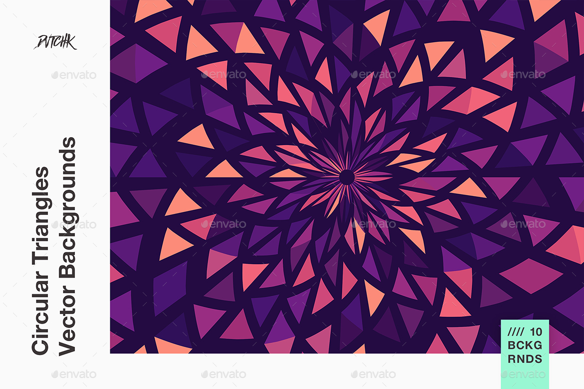 Circular Triangles Vector Backgrounds, Graphics | GraphicRiver