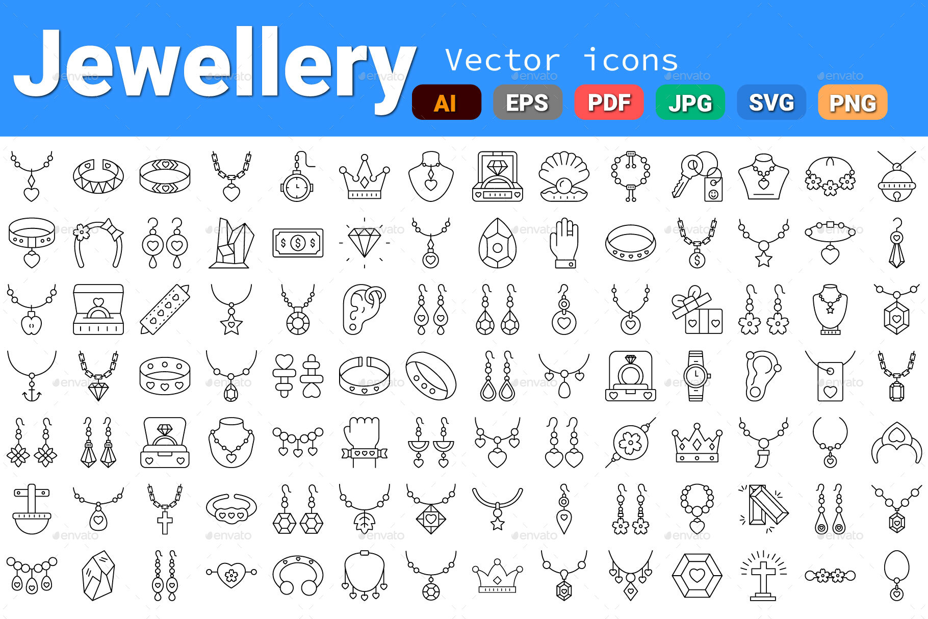 Jewellery Elements Icons Pack | SVG | EPS, Icons | GraphicRiver