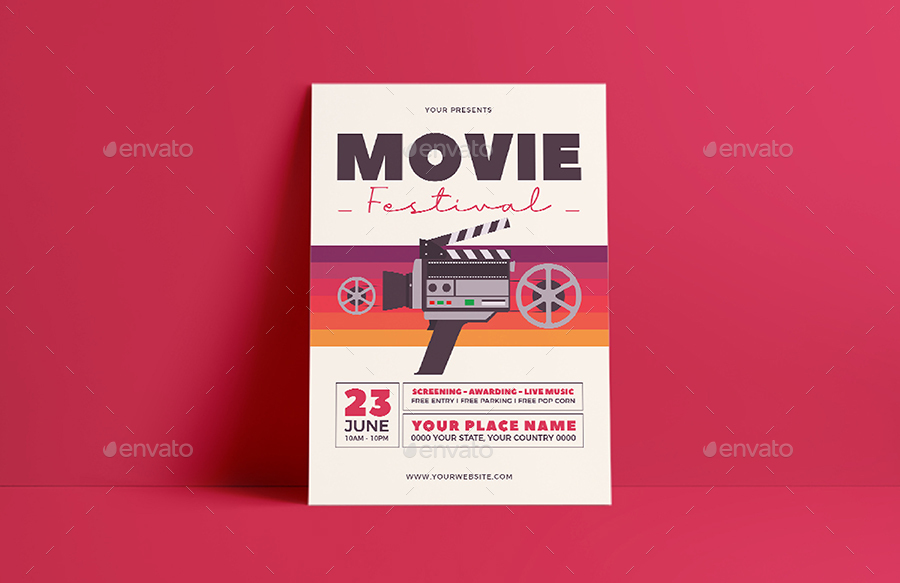 Movie Festival Flyer, Print Templates | GraphicRiver