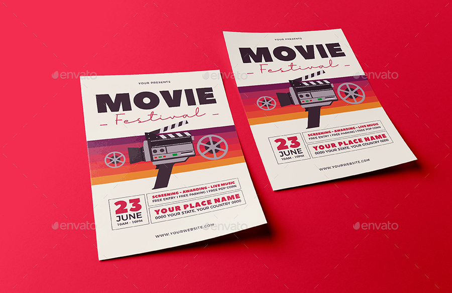 Movie Festival Flyer, Print Templates | GraphicRiver