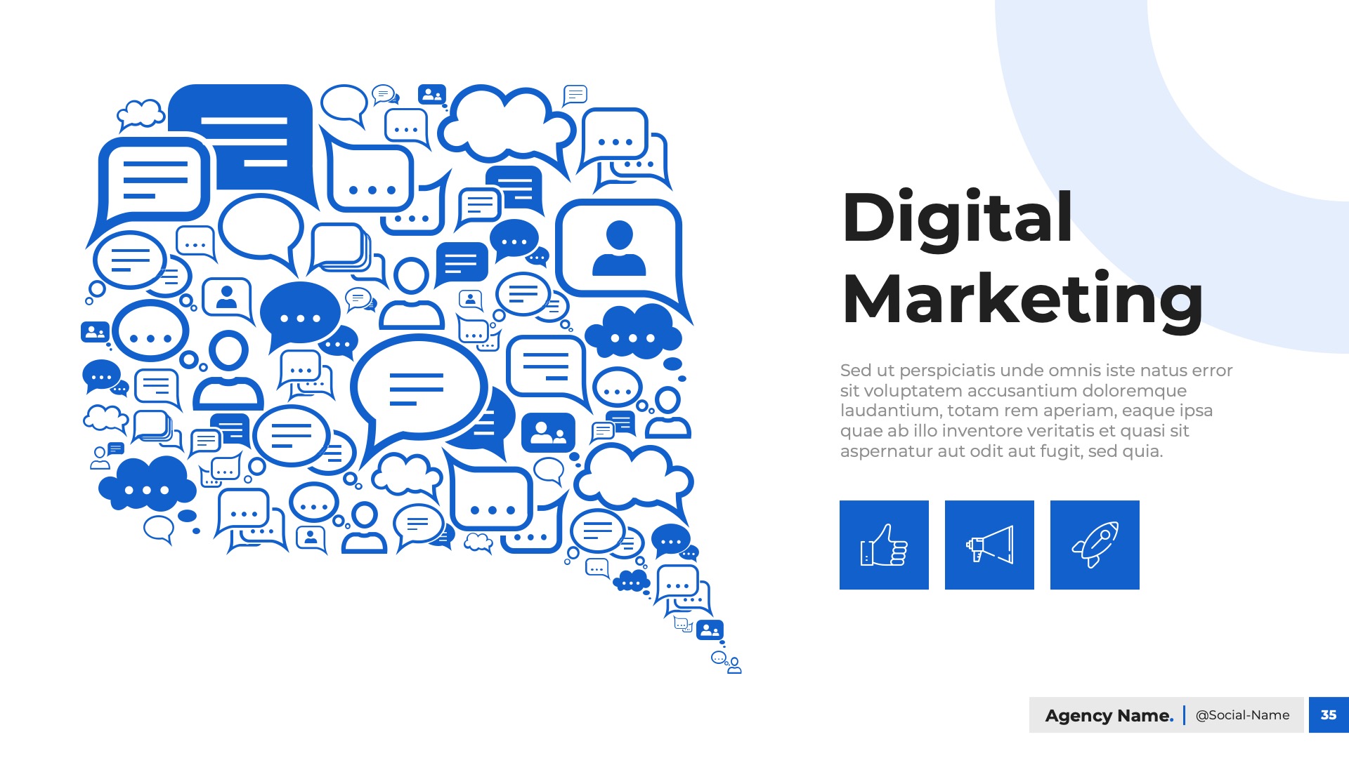 Digital Marketing and Social Media Report PowerPoint Template ...