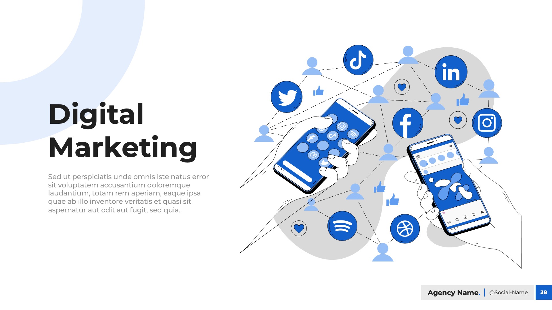 Digital Marketing and Social Media Report PowerPoint Template ...