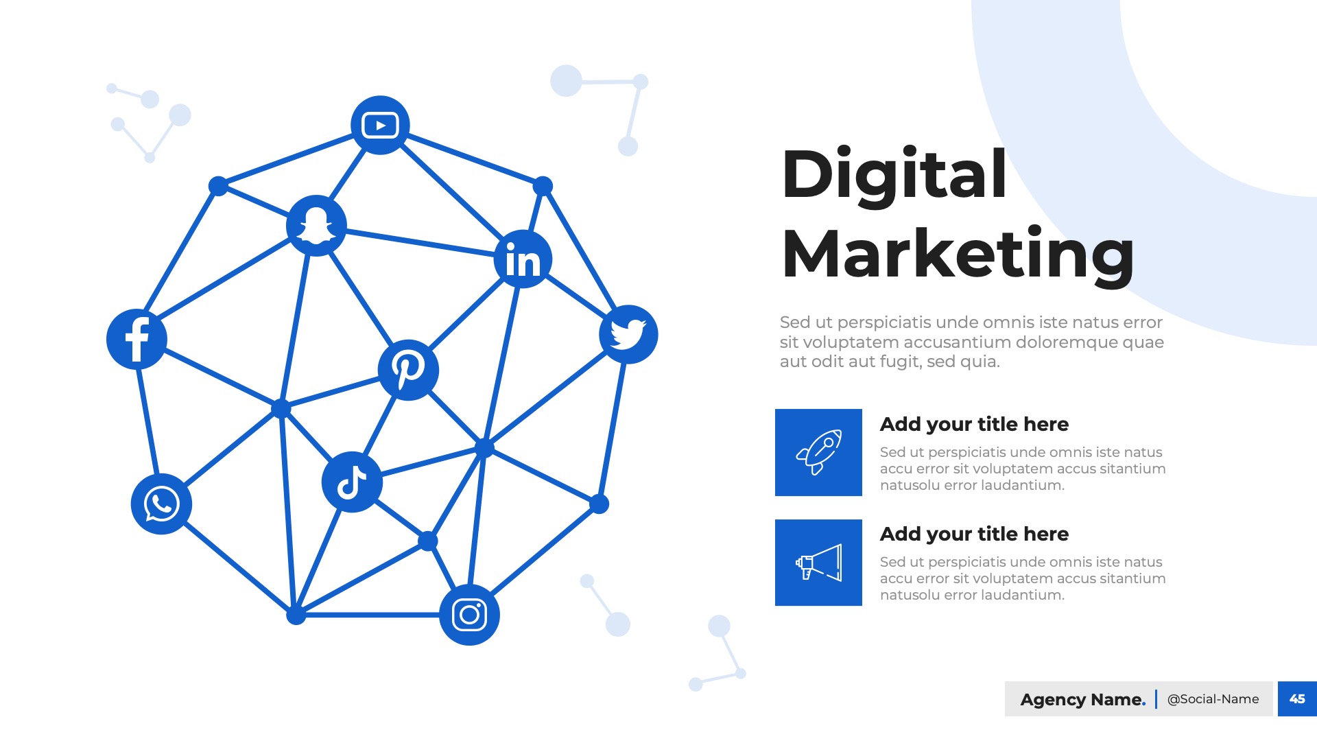 Digital Marketing and Social Media Report PowerPoint Template ...