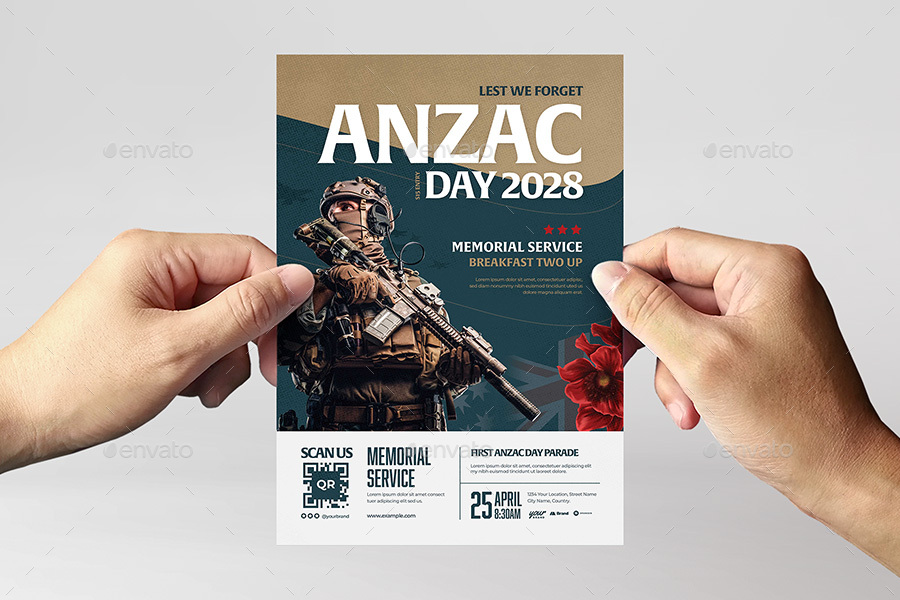 Anzac Day Flyer Template, Print Templates | GraphicRiver