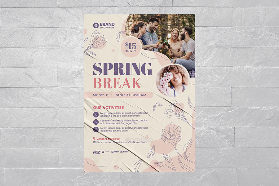 Spring Break Flyer Template, Print Templates | GraphicRiver