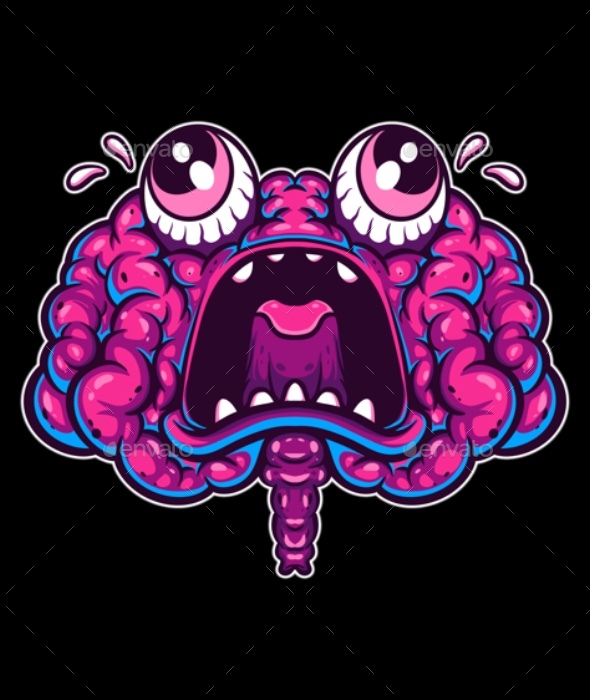 Shock Brain Illustration, Graphics | GraphicRiver
