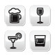 Drink Alcohol Beverage Vector Buttons Set, Vectors | GraphicRiver