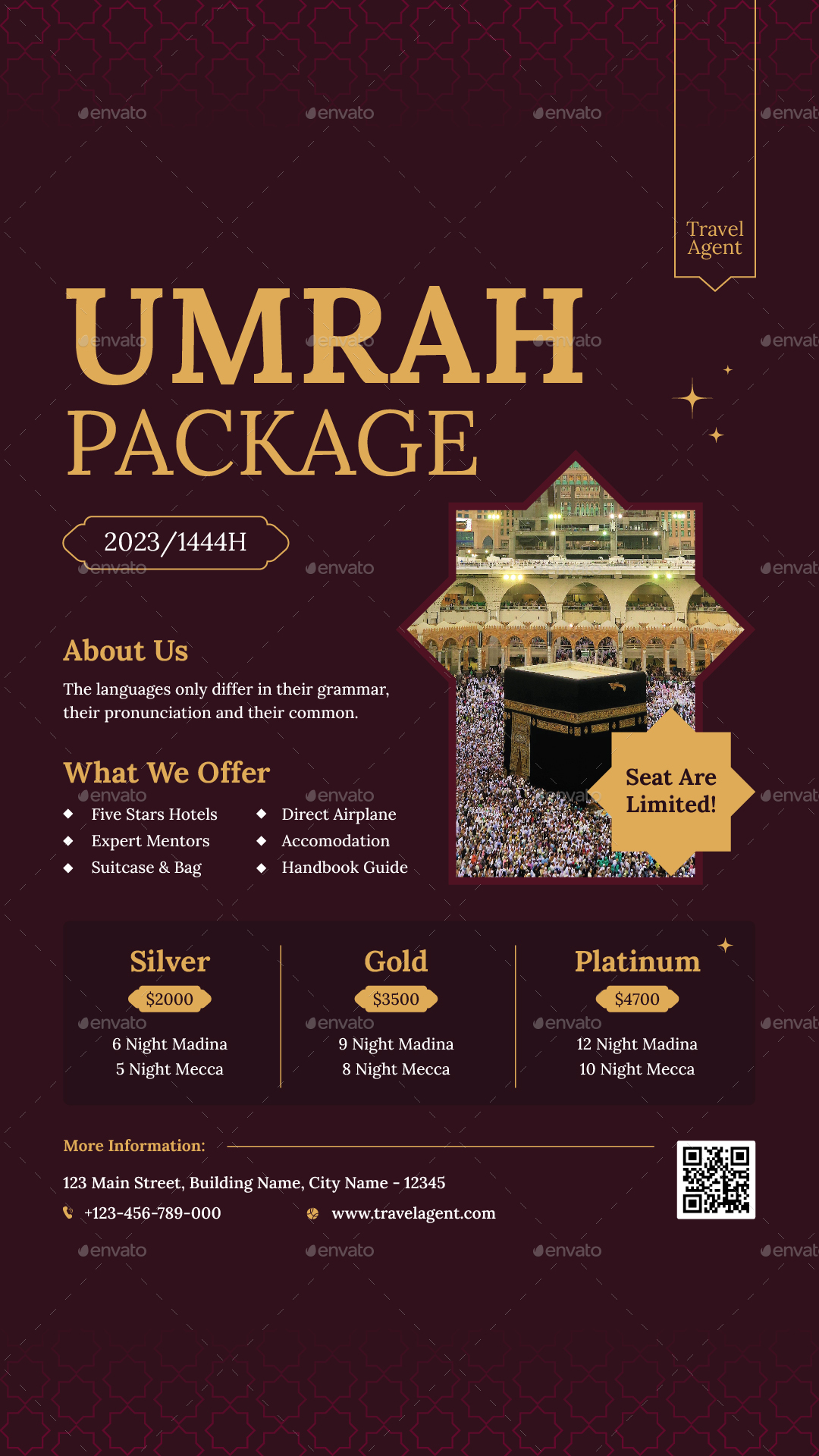 Elegant Islamic Umrah Package Flyer, Print Templates | GraphicRiver