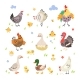 Farm Birds Cartoon Set, Vectors | GraphicRiver