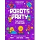 Kids Robot Party Flyer with Cartoon Robots Droids, Vectors | GraphicRiver
