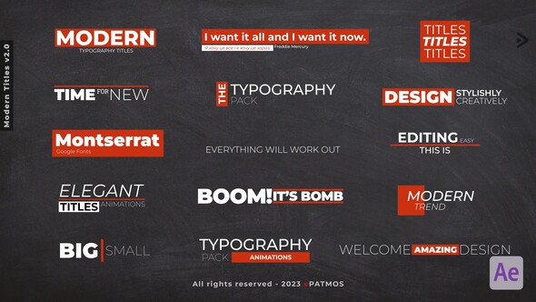 Modern Titles v2.0 | After Effects, After Effects Project Files | VideoHive