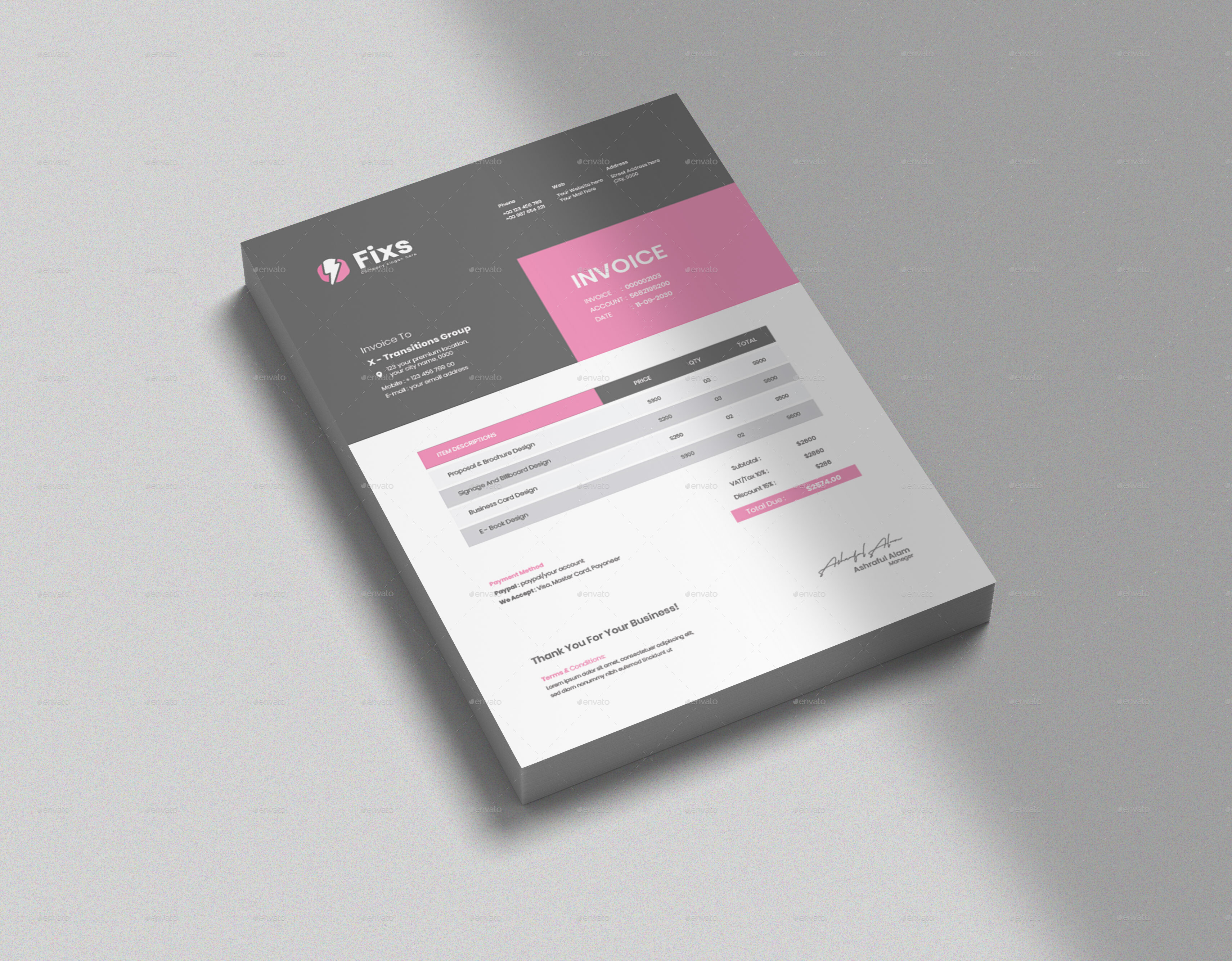 Invoice, Print Templates | GraphicRiver