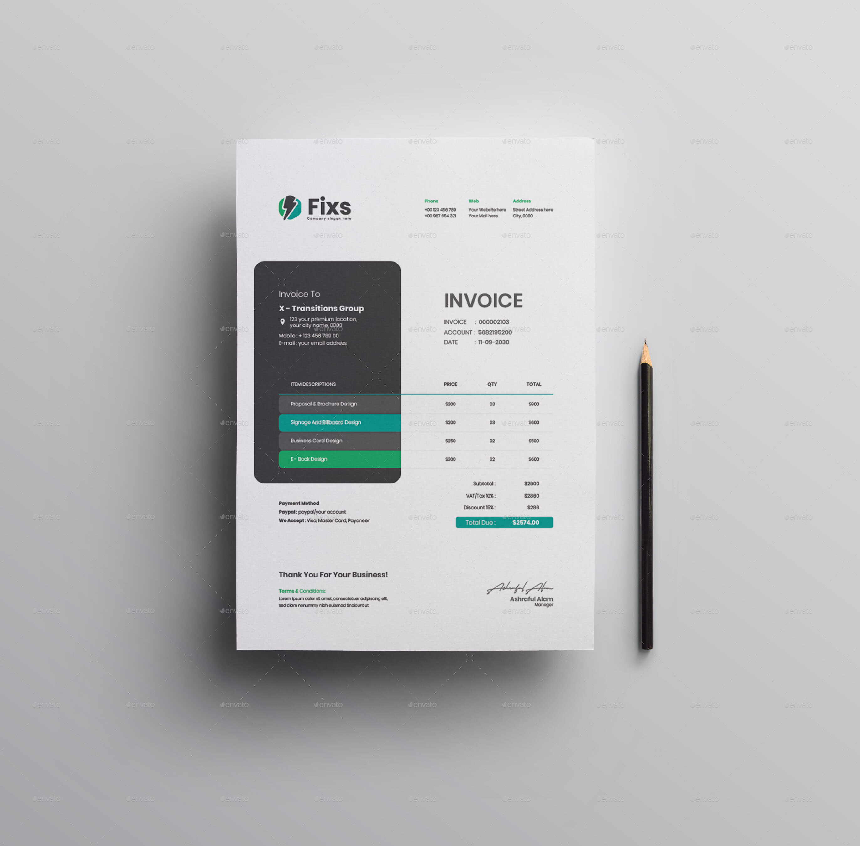 Invoice, Print Templates | GraphicRiver