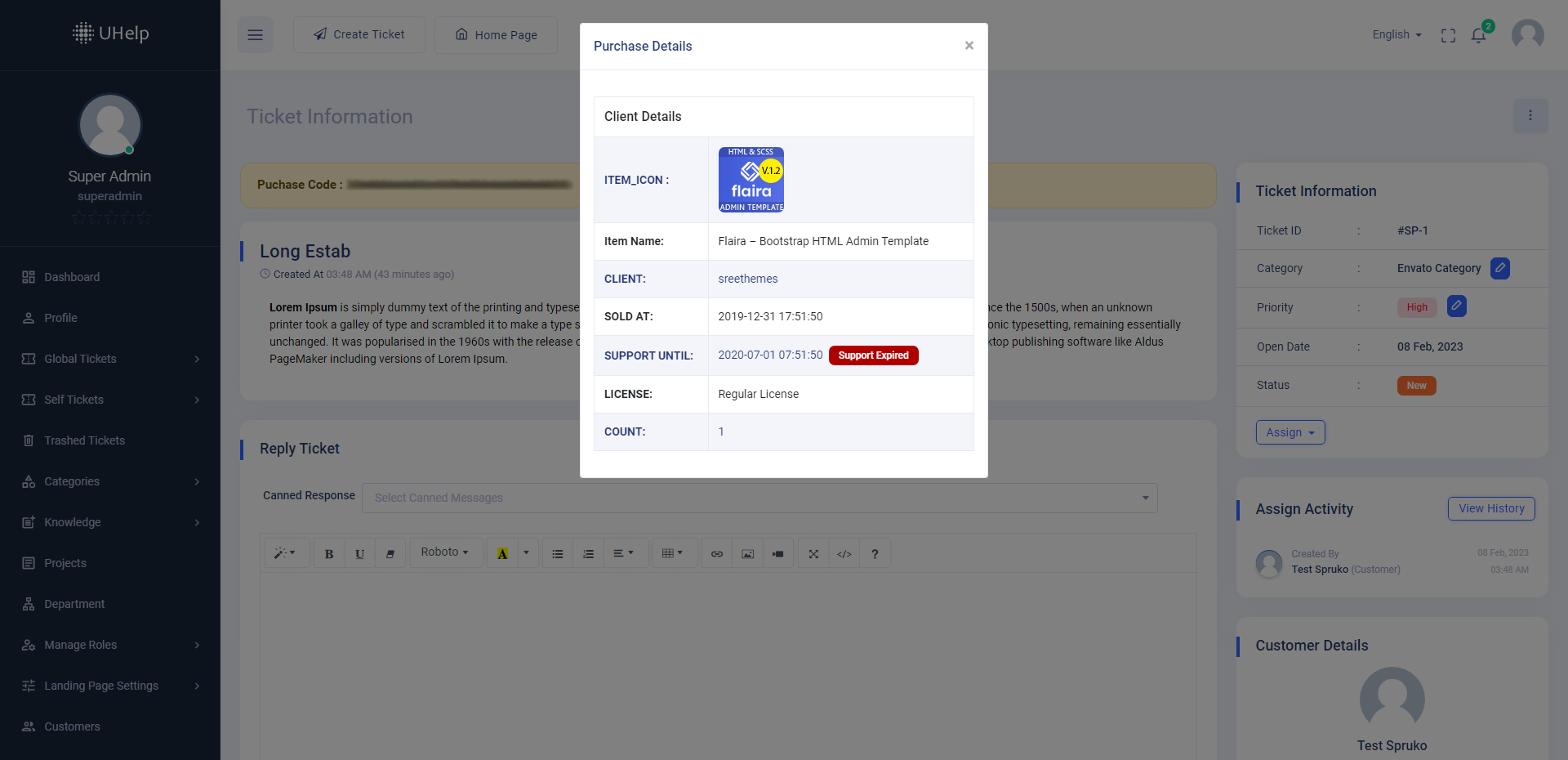 Uhelp - Helpdesk Support Ticketing System by SPRUKO | CodeCanyon