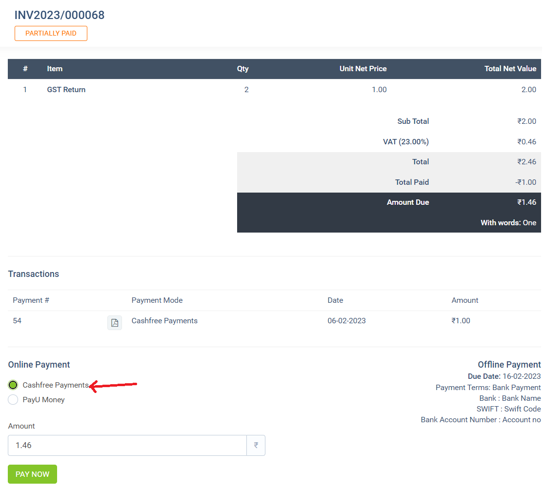 Cashfree Payment Gateway Module For Perfex Crm By Sejalinfotech Codecanyon