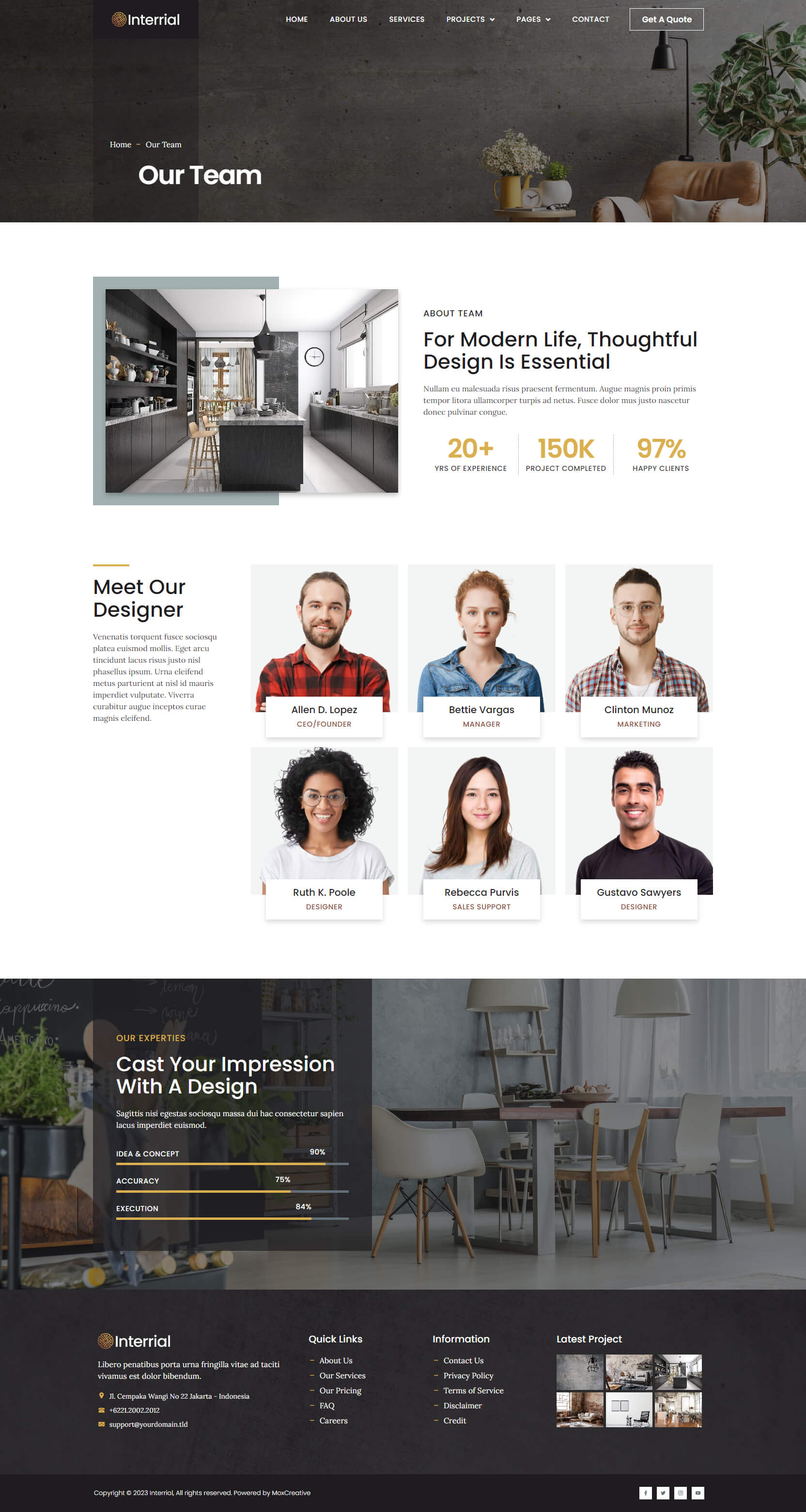 Interrial - Interior Design Service Elementor Template Kit by moxcreative