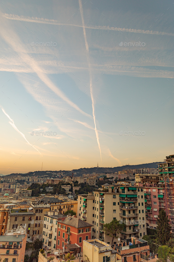 Genoa, spectacular views of the historic city center of Genoa from ...