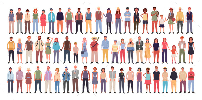 Large Multinational Set of People, Vectors | GraphicRiver