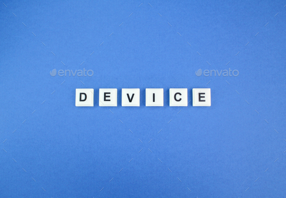 the letters of the alphabet are arranged with the word device Stock ...