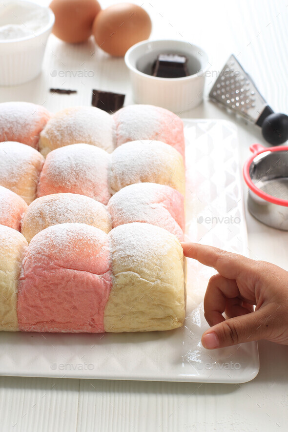 Fresh Baked Japanese Soft and Fluffy Bun Bread, Popular as Hokaido Milk ...