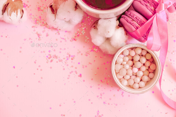 Romantic wallpaper for hen-party invitation. Girly background greeting ...