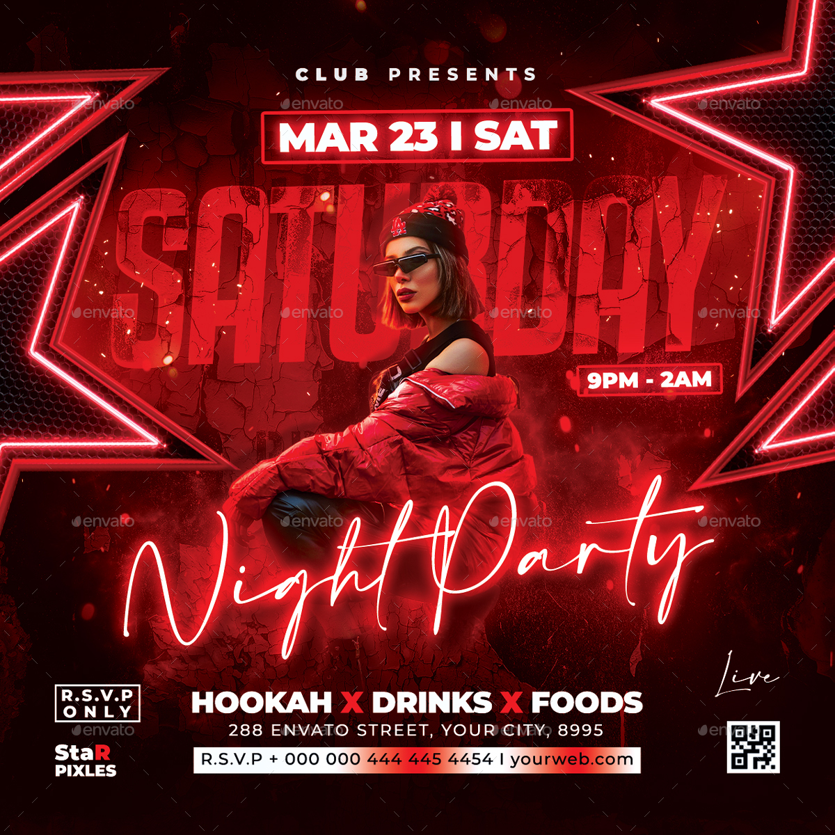 Night Club Flyer, Print Templates | GraphicRiver