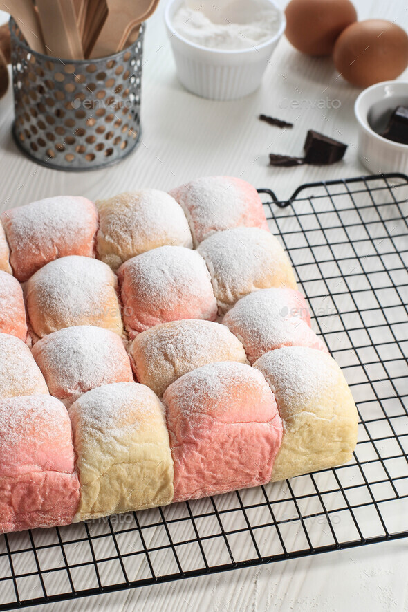 Fresh Baked Japanese Soft and Fluffy Bun Bread, Popular as Hokaido Milk ...