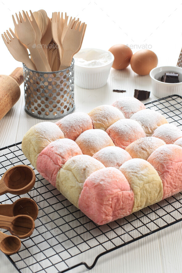 Fresh Baked Japanese Soft and Fluffy Bun Bread, Popular as Hokaido Milk ...
