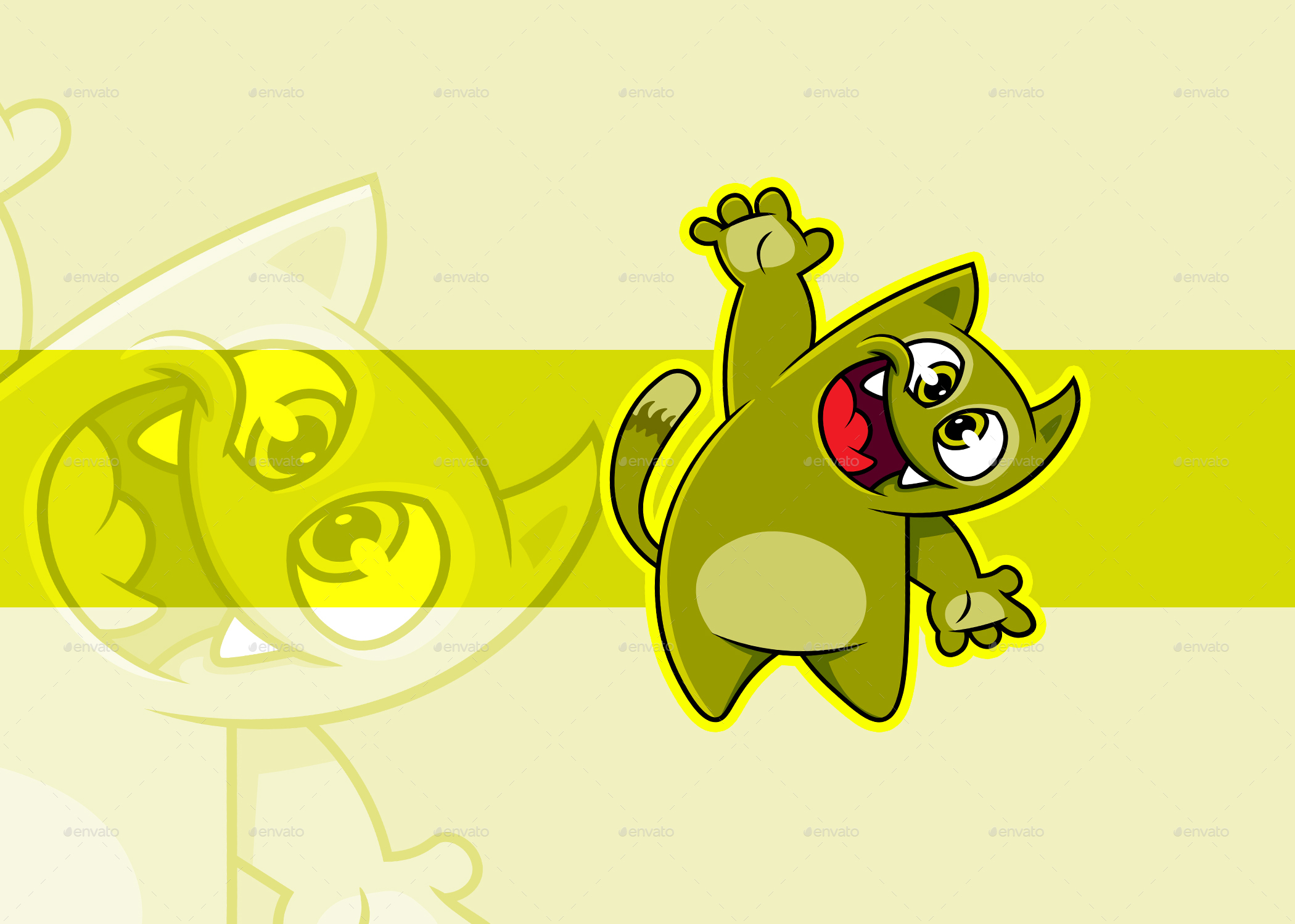 Funny Monster With Tail, Vectors | GraphicRiver