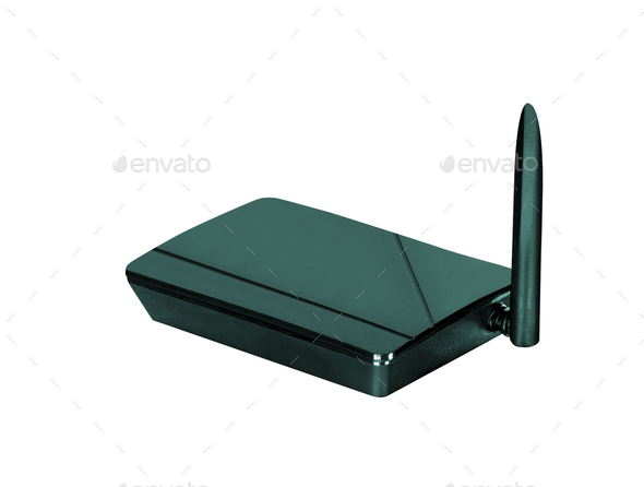 Wireless router isolated on white background Stock Photo by photobalance
