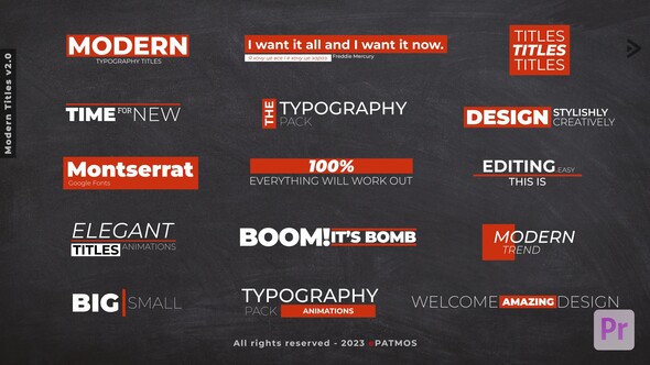 Modern Titles v2.0 | Premiere Pro, Premiere Pro Templates | VideoHive