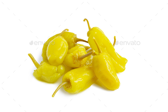 Pickled Yellow Greek Pepper, Pepperoncini Or Friggitelli Isolated On ...