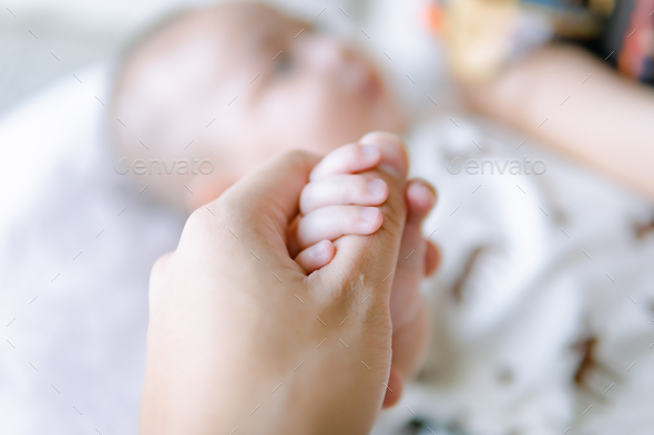 Newborn baby holding parent's hand, baby hand Stock Photo by Kenstocker