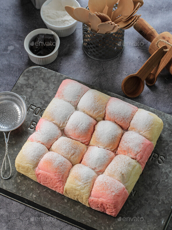 Fresh Baked Japanese Soft and Fluffy Bun Bread, Popular as Hokaido Milk ...