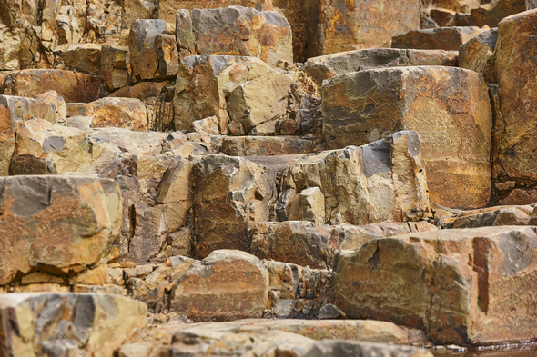 Basalt block rock formation in Feroe islands. Geology volcanic Stock ...
