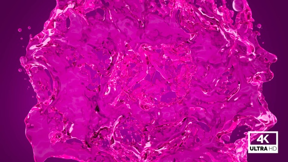 Pink Water Drops And Splashing, Motion Graphics | VideoHive